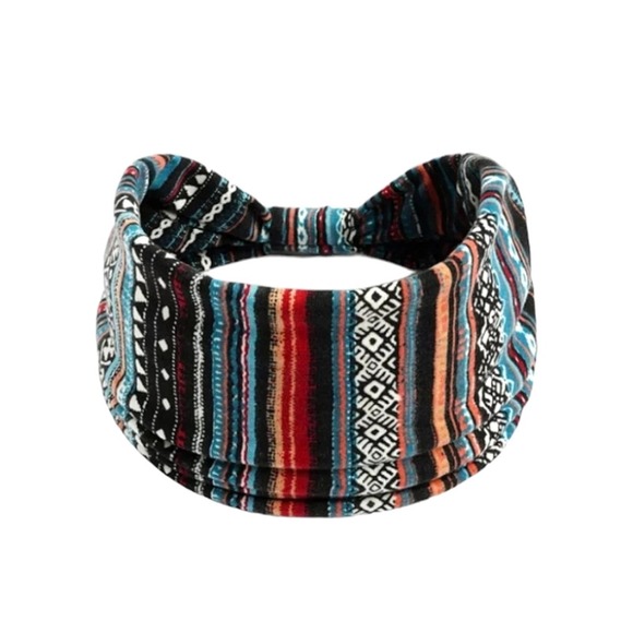 Boheme | Accessories | Tribal Blue Aztec Headband Bohemian Hair ...